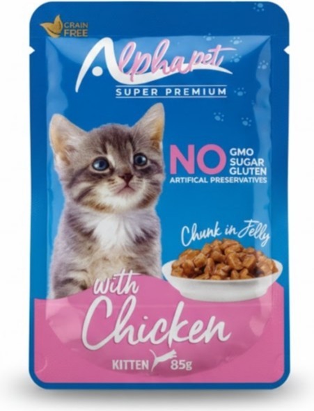Humides Chat - Alphapet – Pochon Chicken pour Chaton – Poulet – 85 g ...